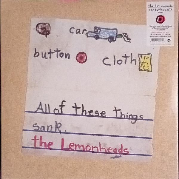The Lemonheads "Car Button Cloth (Deluxe 'Clothbound' Edition)" – LOUD ...